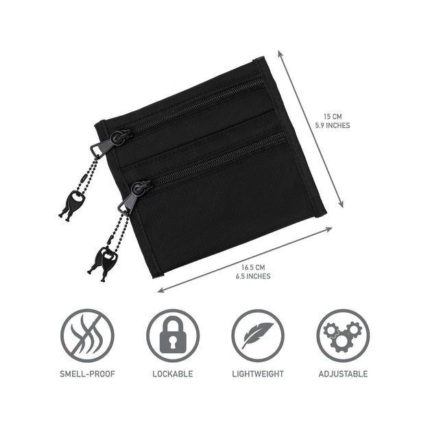 POUCH - BLACK SMELL PROOF- D L Bags carbon lined lockable – D & R ...